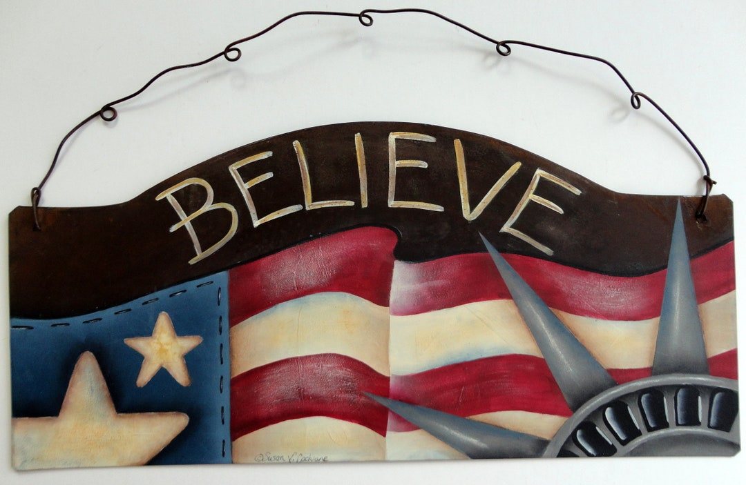 Believe Patriotic Sign - Etsy