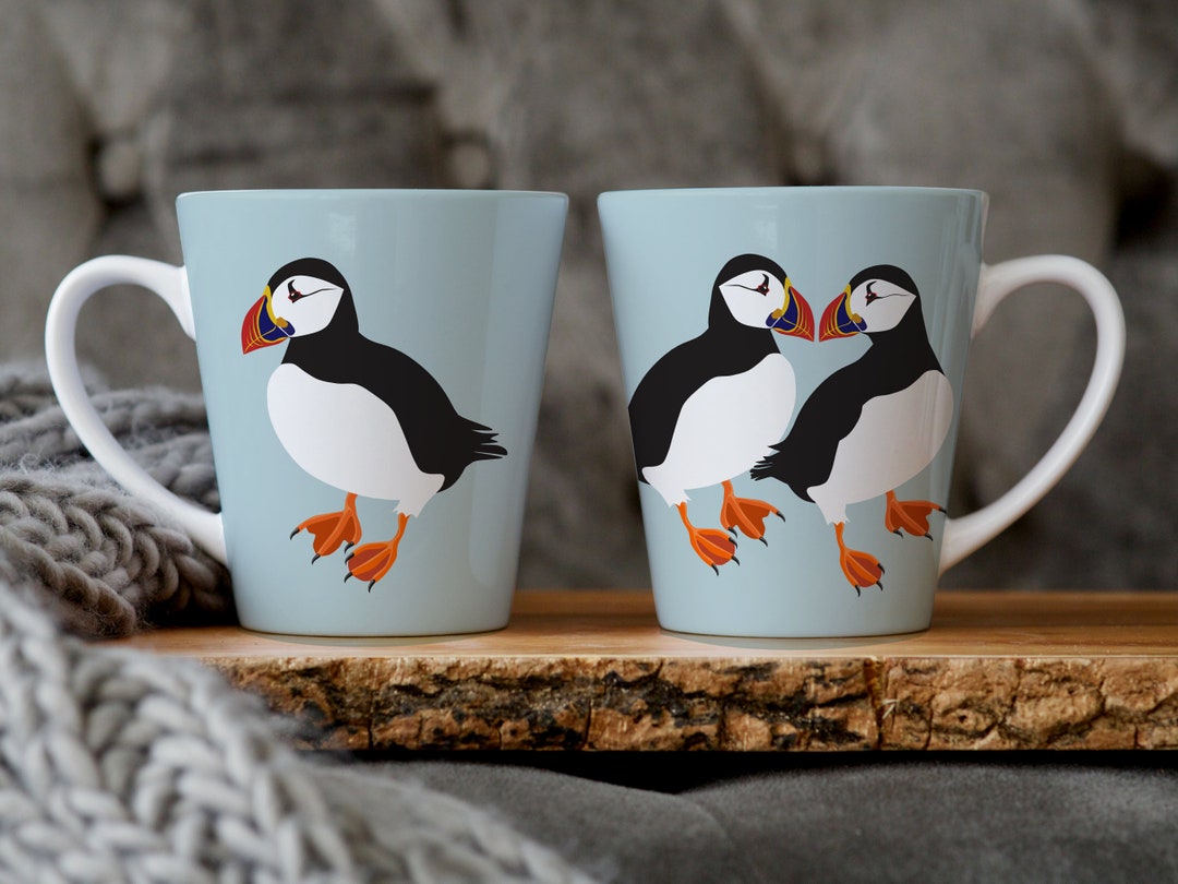 Puffin Mug. Ceramic 12 Oz Latte Mug Featuring a Puffin on the Front ...
