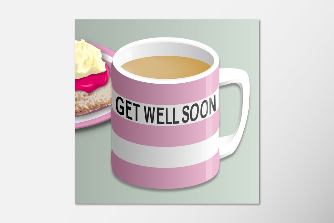 Cornishware Get Well Card, Cornish Cuppa With Cream Tea, Jam First, Cup ...