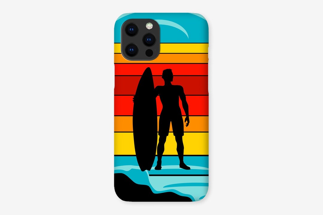 Surfer Phone Case, Vintage Sunset, Surfer Silhouette, Surfing Gift ...