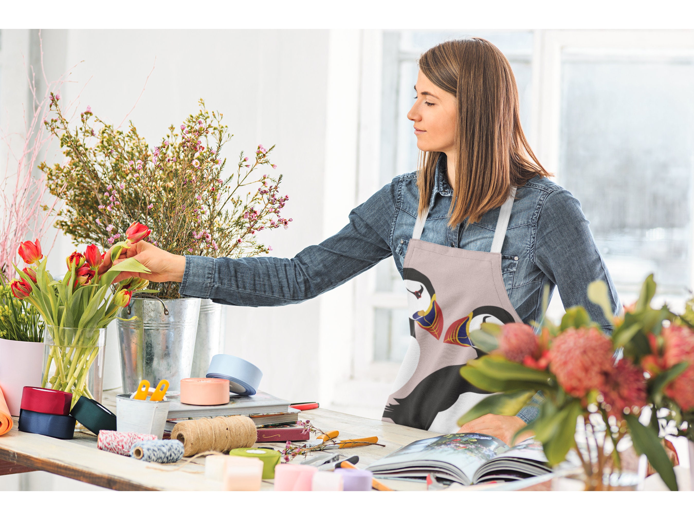 Puffin Apron, Sea Birds, Atlantic Puffins, Puffin Gift. - Etsy