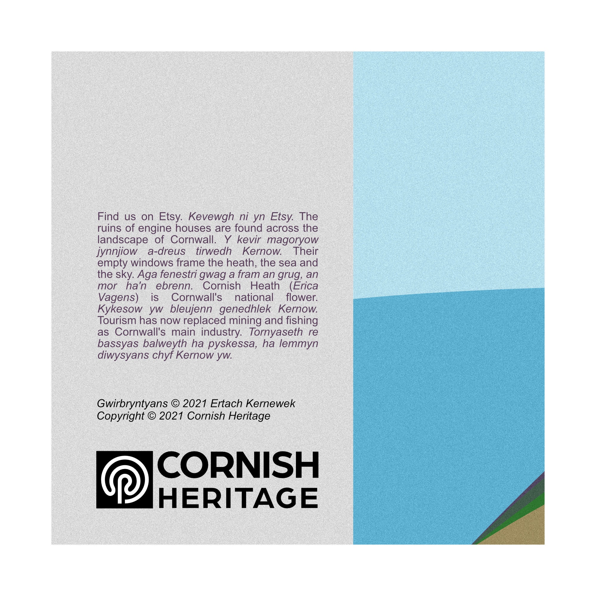 Cornish Tin Mine Card, Engine House, Cornish Cliffs, Cornish Coast ...