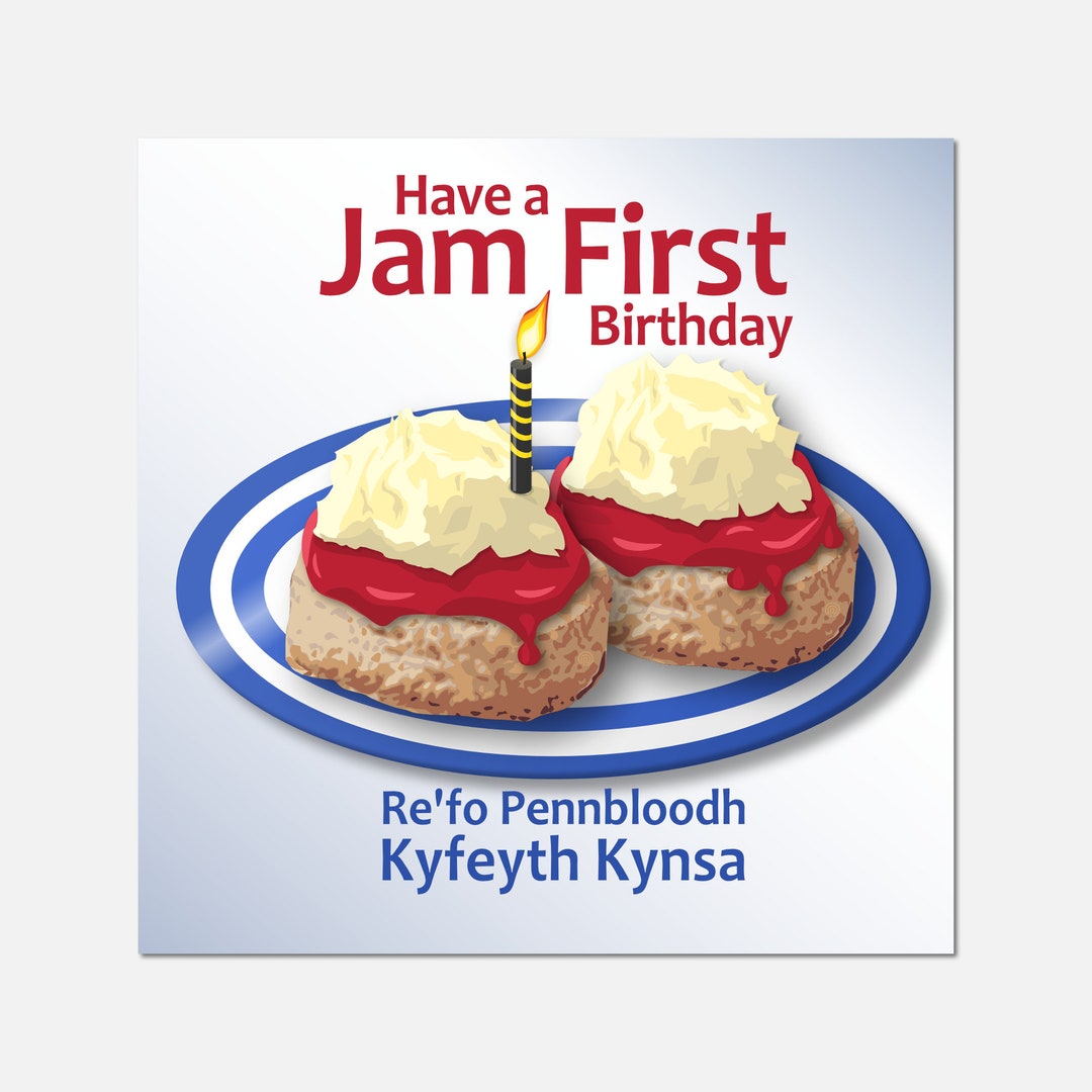 Cornish Birthday Card, Jam First, Clotted Cream, Cornwall, Cornishware ...