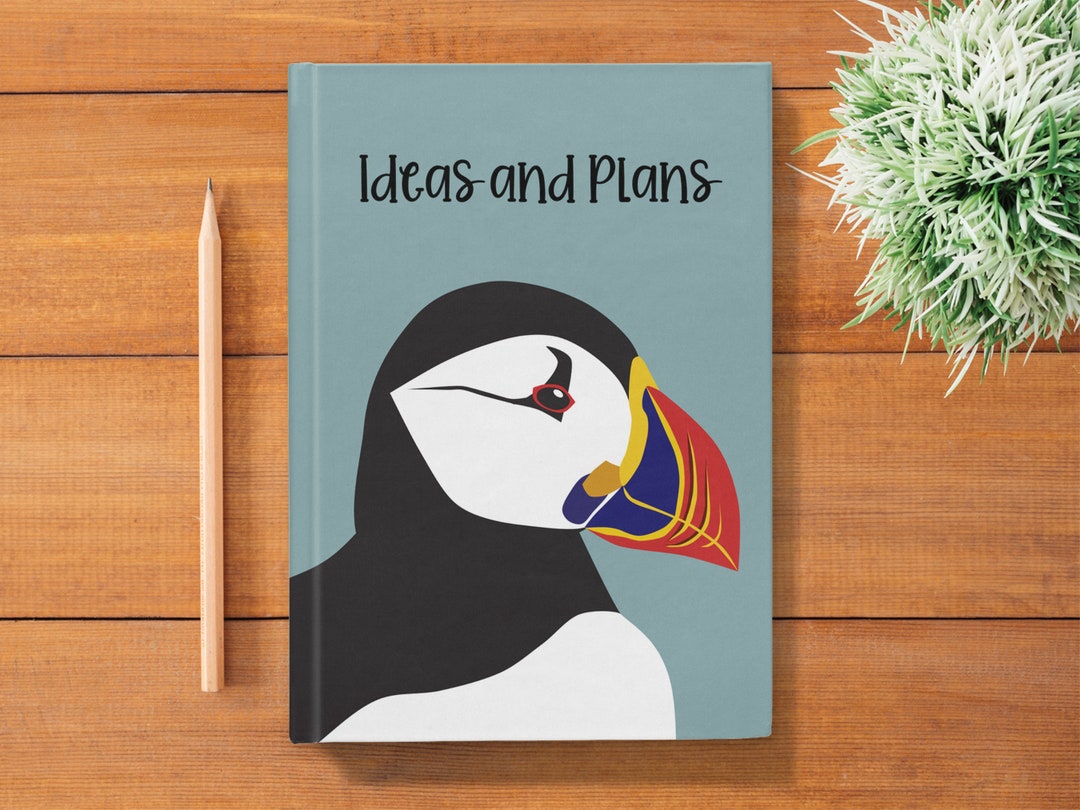 Puffin Journal, Puffin Notebook, Sketch Book. Personalised Monogram or ...