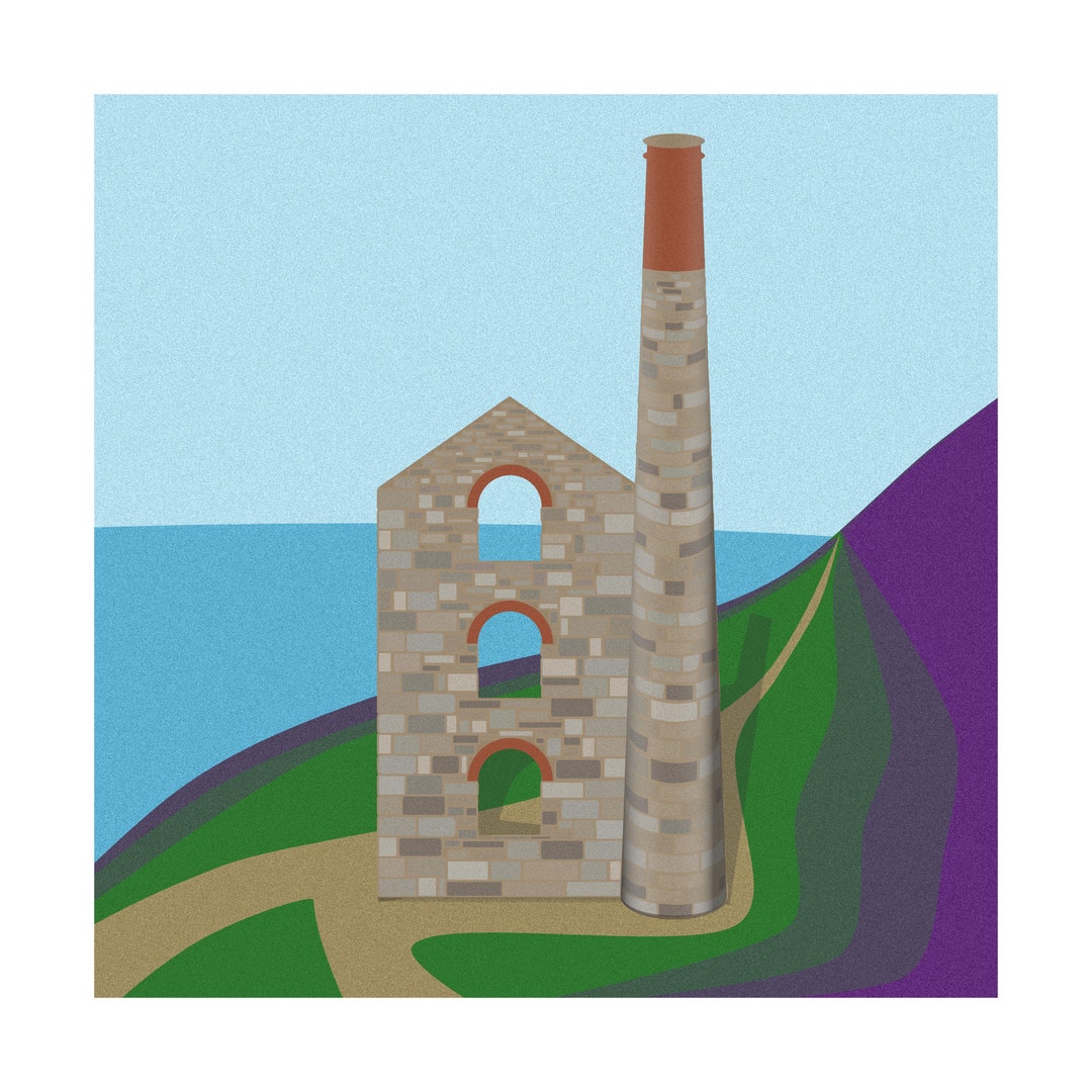 Cornish Tin Mine Card, Engine House, Cornish Cliffs, Cornish Coast ...