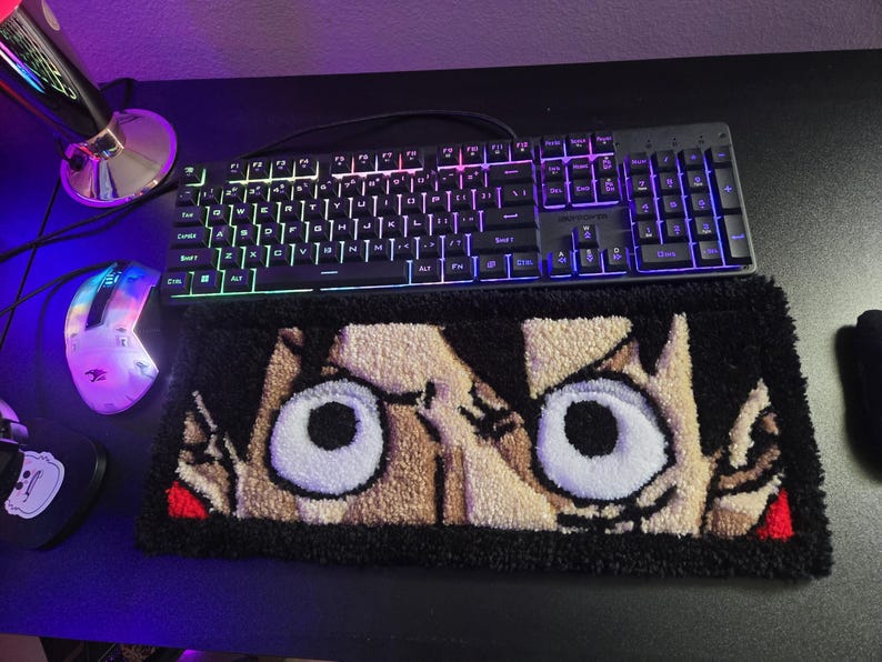 Handmade Anime Eyes Keyboard Custom Rug || Personalized Acrylic Yarn ...
