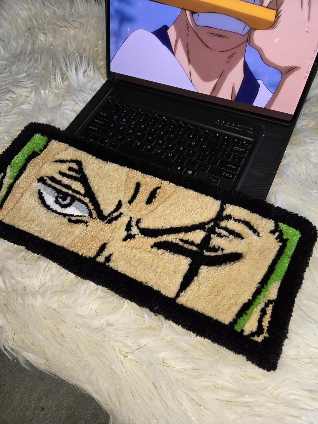 Anime Eyes Keyboard Rug Acrylic Yarn 17 Inches Made to Order - Etsy