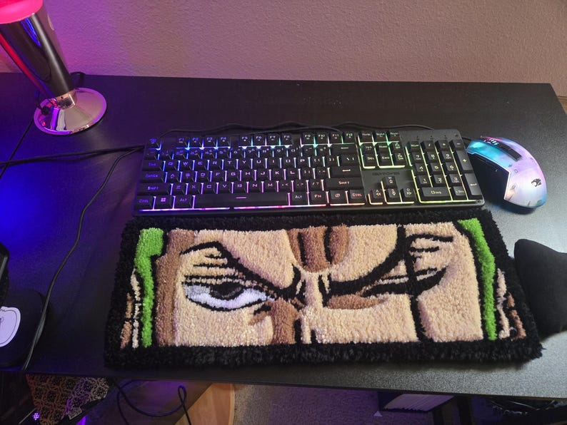 Handmade Anime Eyes Keyboard Custom Rug || Personalized Acrylic Yarn ...