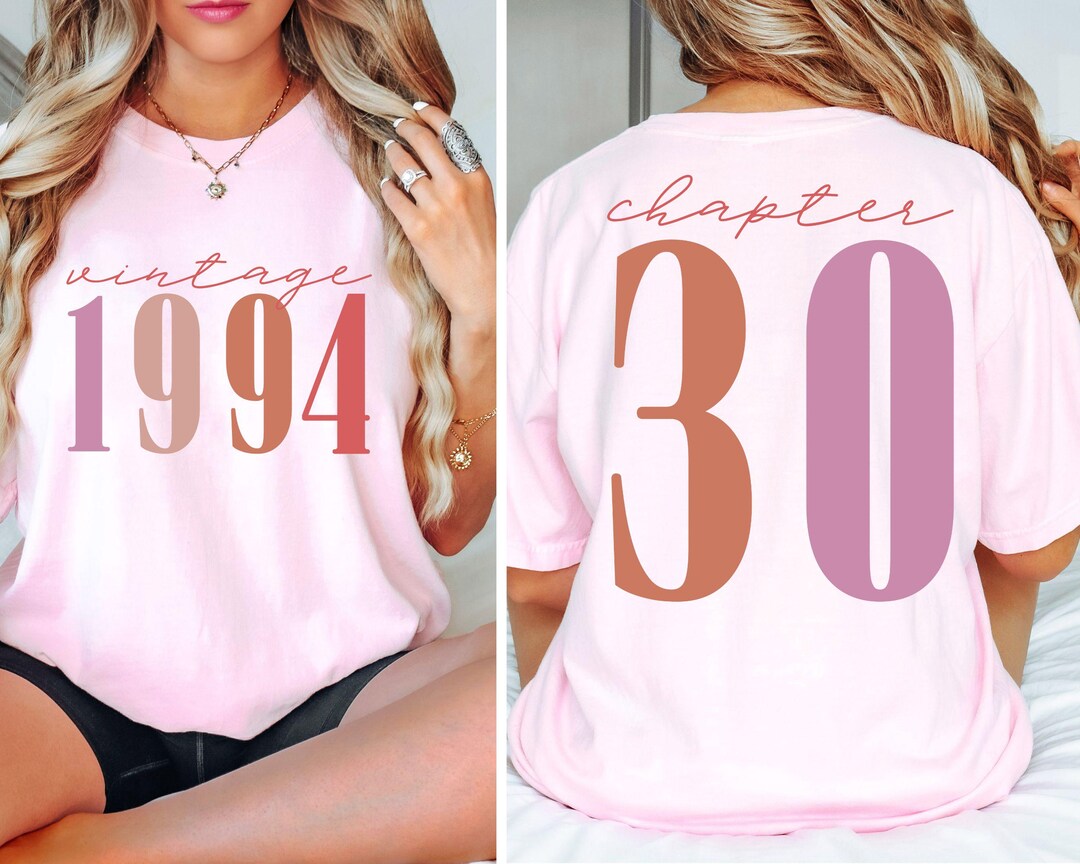 Classic 1994 Shirts for Women, Vintage 30th Birthday Year Number Tshirt ...