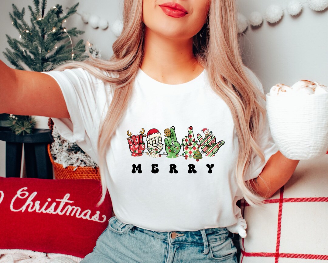 ASL Christmas Buffalo Plaid Shirt, ASL Christmas Shirt, Sign Language ...