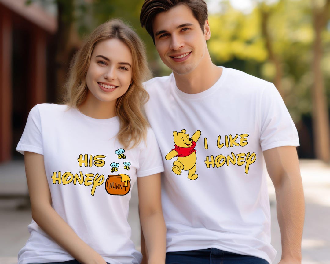 Winnie the Pooh Couple Shirt, Disney Pooh Bear Honey Tee, Honeymoon ...