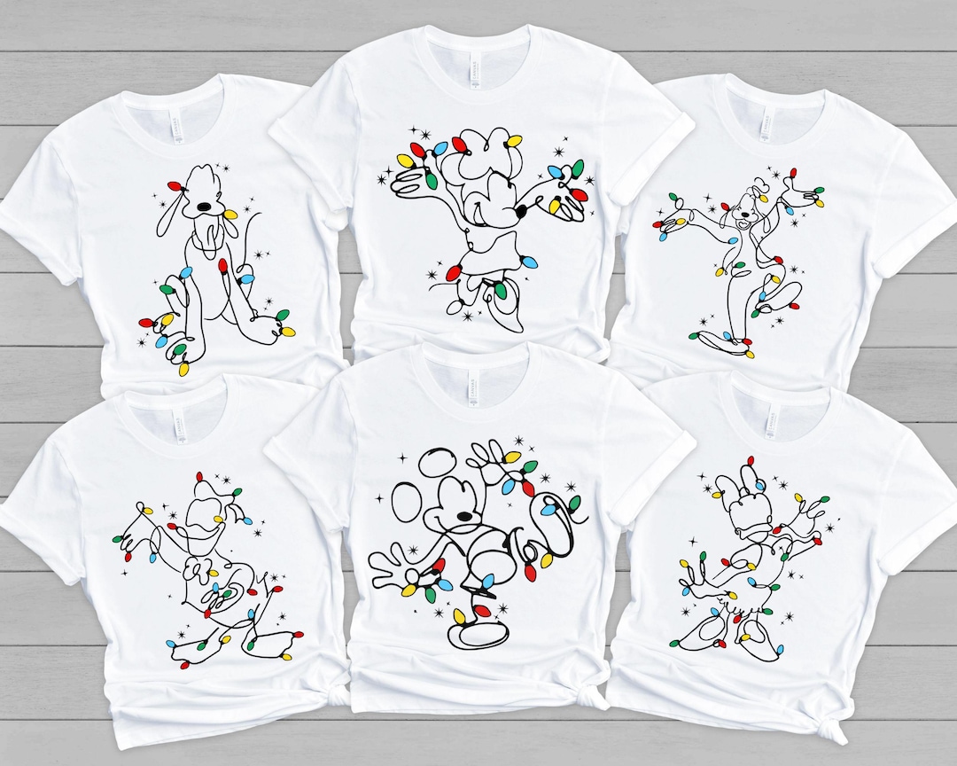 Mickey Mouse and Friends Christmas Lights T-shirt, Disney Family ...