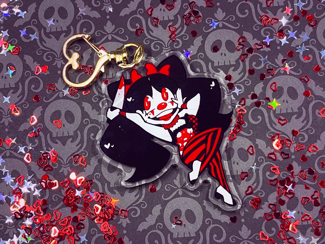 Cute Killer Clown With a Knife Acrylic Charm - Etsy
