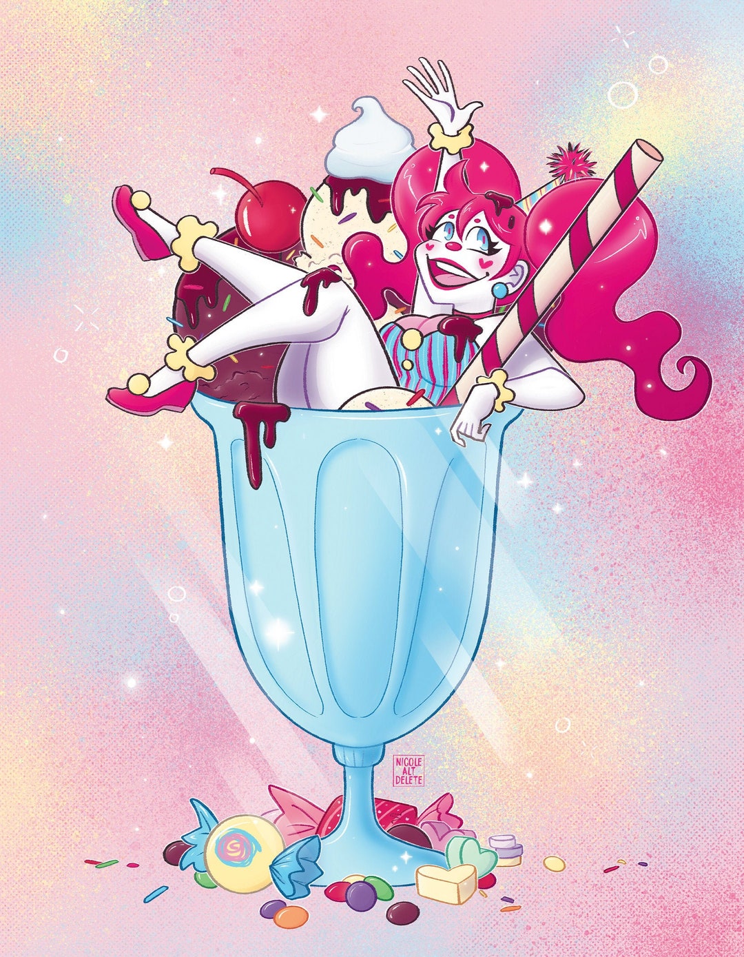 Clown Sundae [OC] Print - Etsy