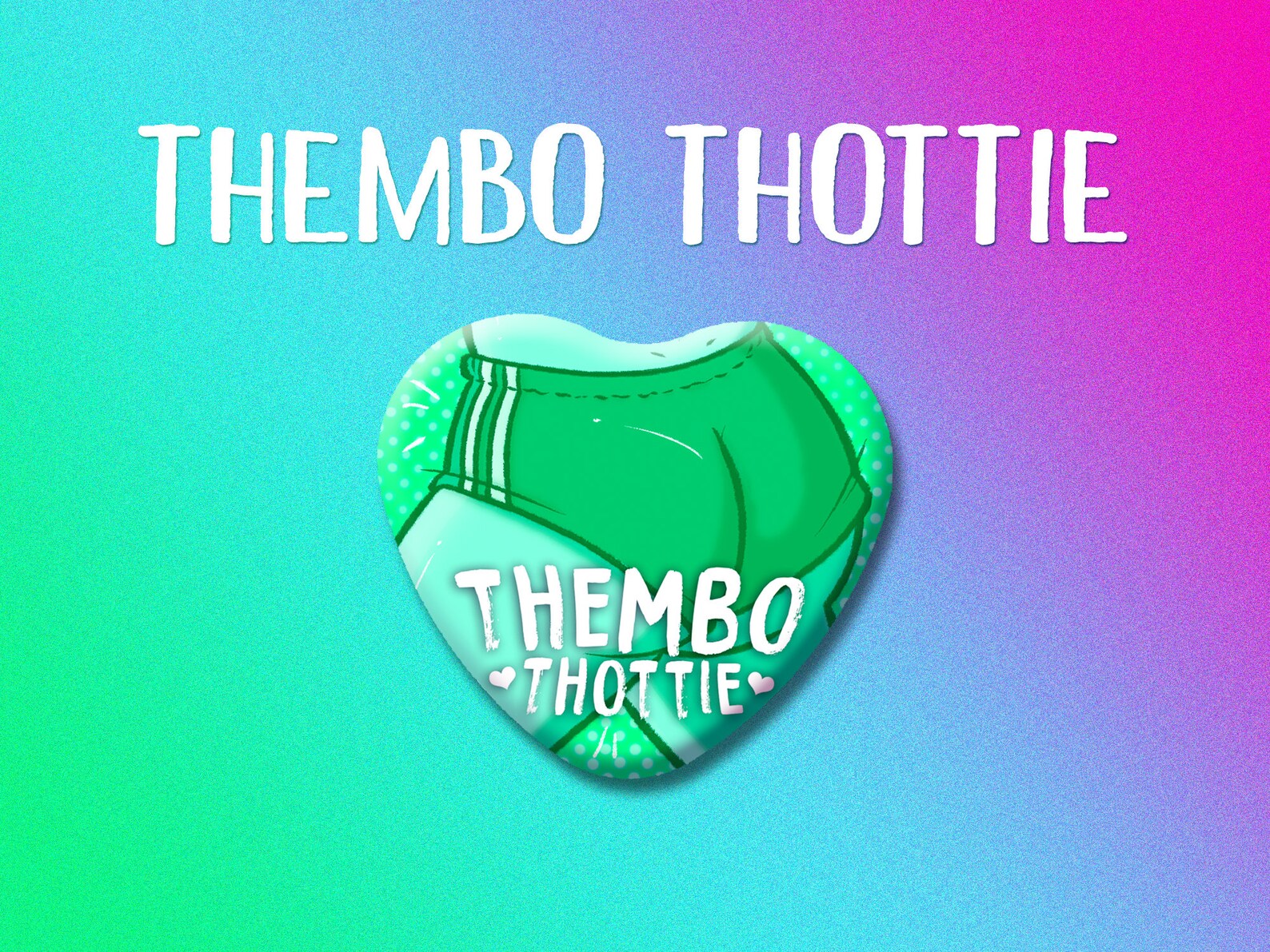 Bimbo / Himbo / Thembo Holographic Heart Buttons - Etsy