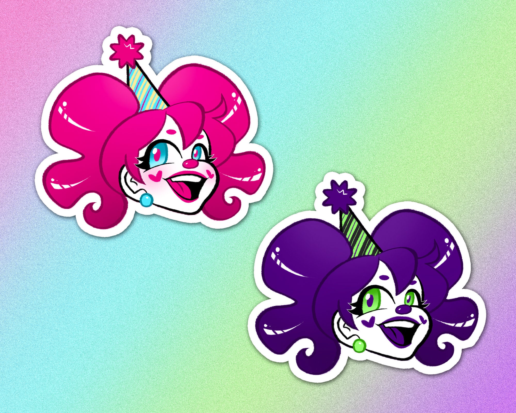 Clown Girls Stickers | Etsy
