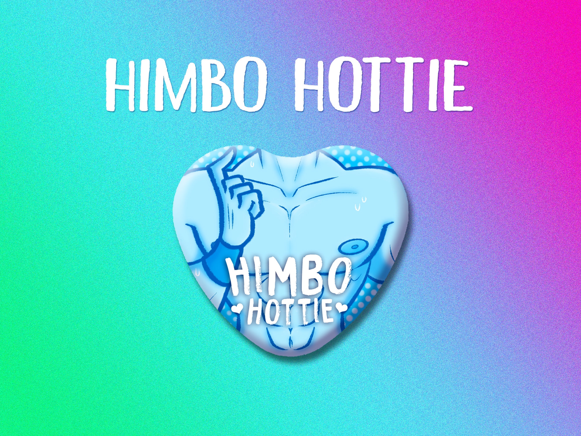 Bimbo / Himbo / Thembo Holographic Heart Buttons - Etsy