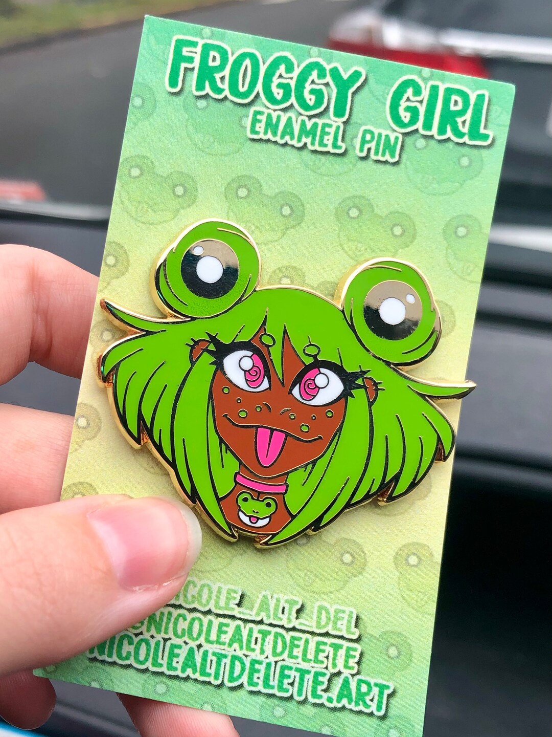Froggy Girl Enamel Pin - Etsy