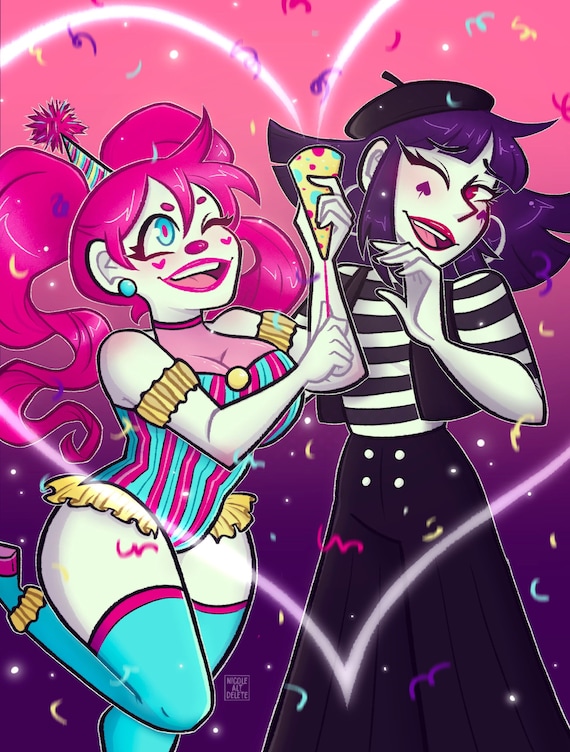 Party Popper Clown Girl OC Print | Etsy