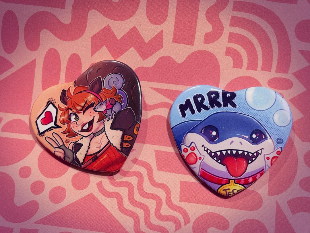 Marvel Rival Squirrel Girl & Jeff the Landshark 2.25" Heart Shaped ...