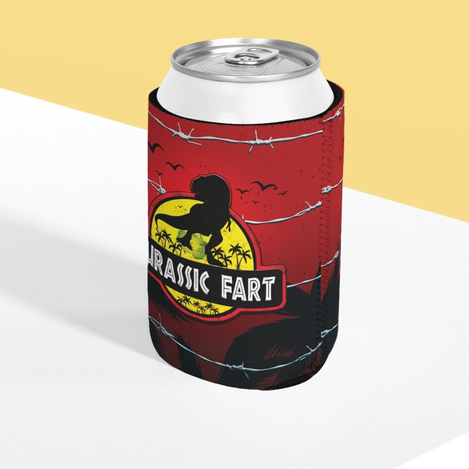 Jurassic Fart Dinosaur Can Cooler Sleeve Coozie Funny Gifts for Him Gag ...