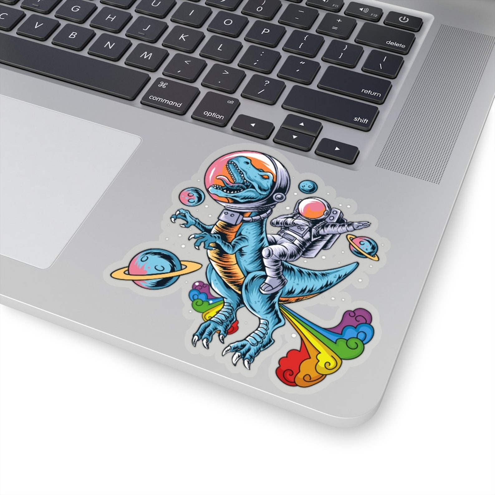 Astronaut Space Dinosaur Fart Stickers T-rex Rainbow Space - Etsy