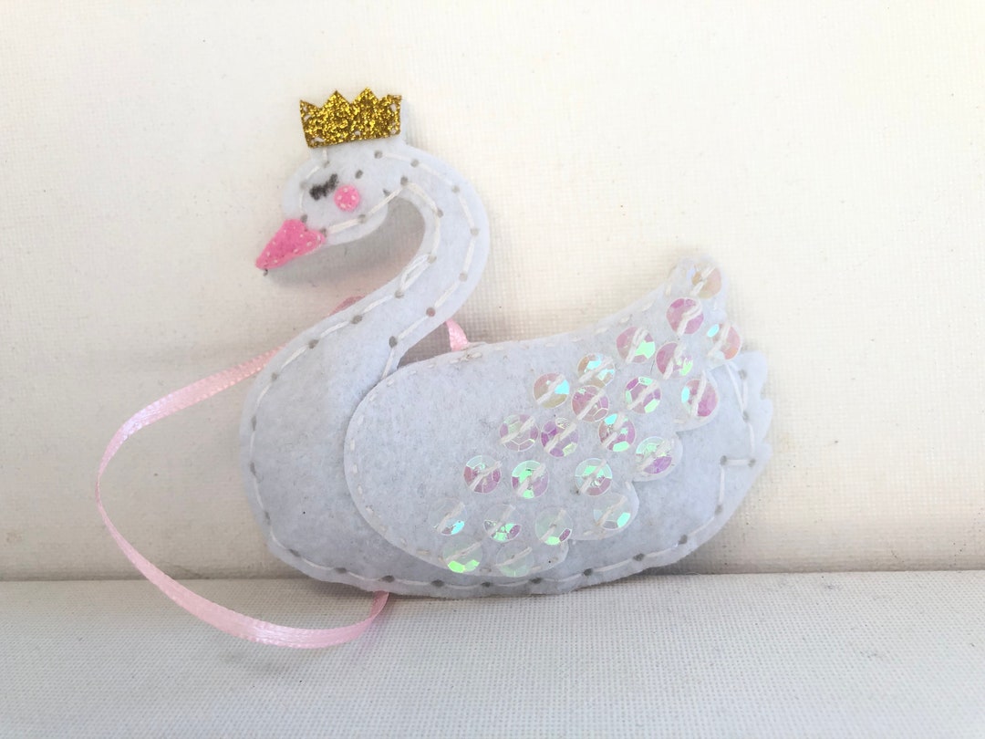 Felt Hanging Swan Decoration - Etsy