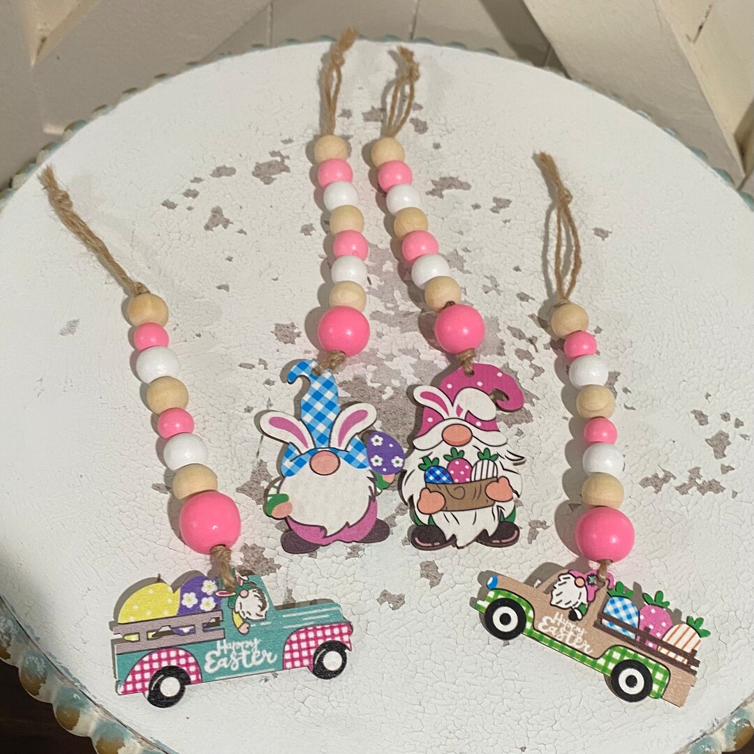 Easter Canister Beaded Tags X 4 - Etsy