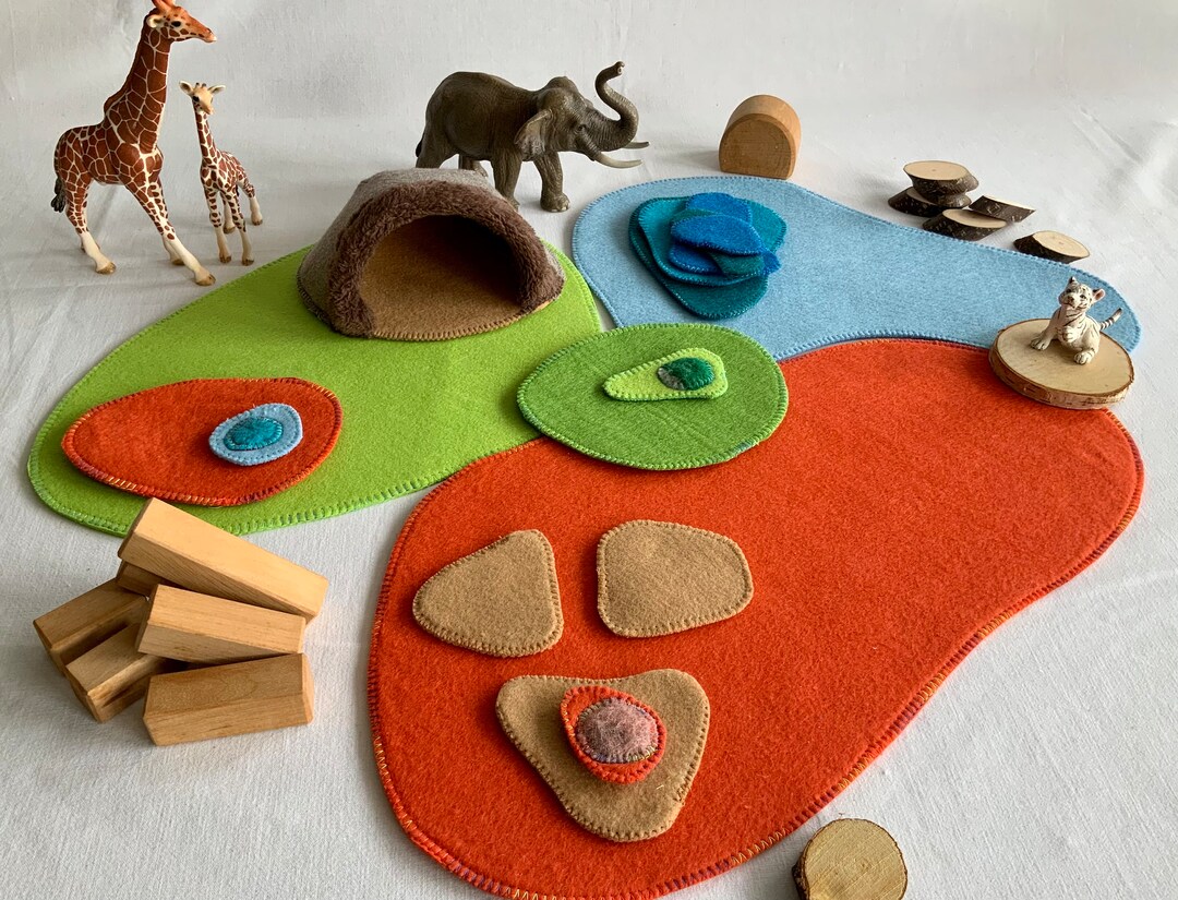 Das wilde Set - Spielmatten für deine Dinosaurier - Filzlandschaft ...
