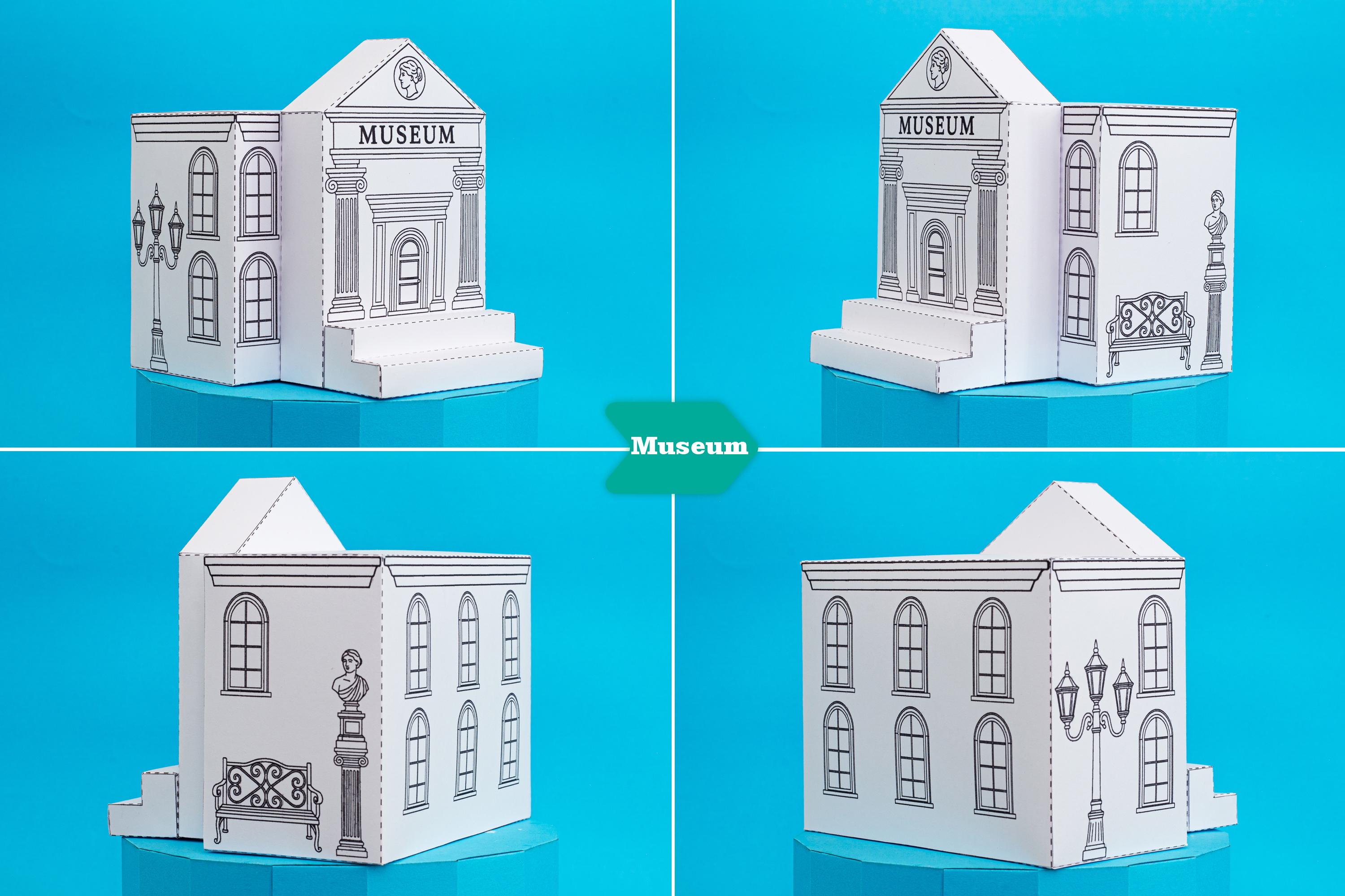 Printable Paper Houses – DIY 3D Village Templates | Color, Cut & Glue ...