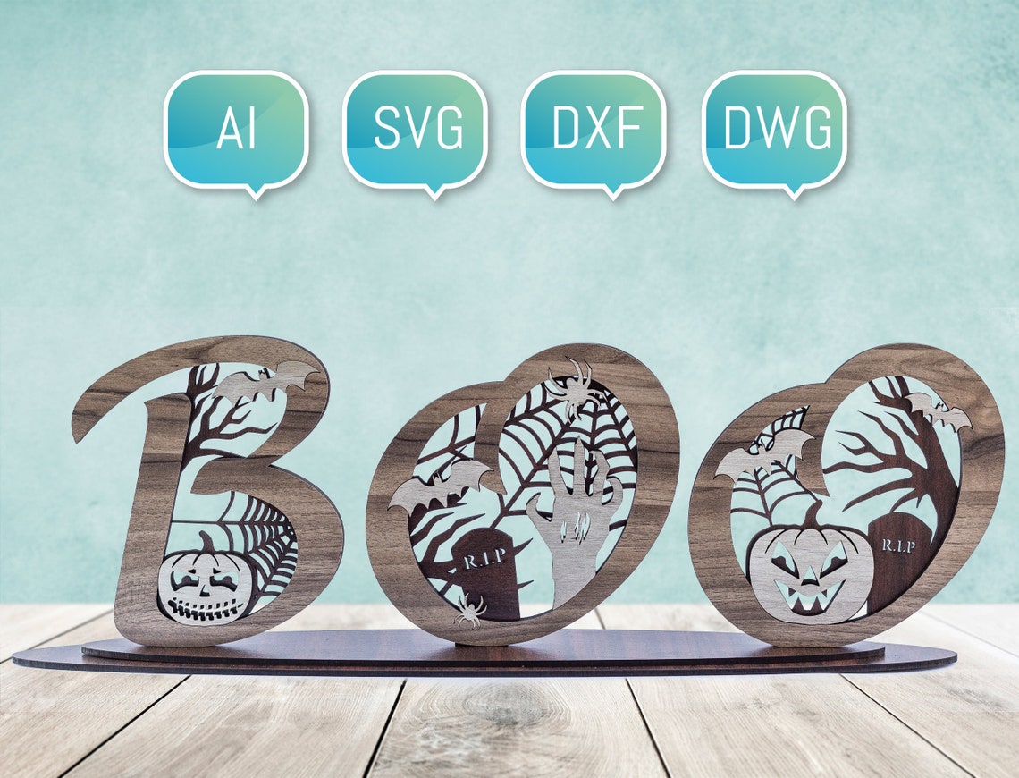 Glowforge SVG DXF Laser Cut Files Happy Halloween for Plasma - Etsy UK