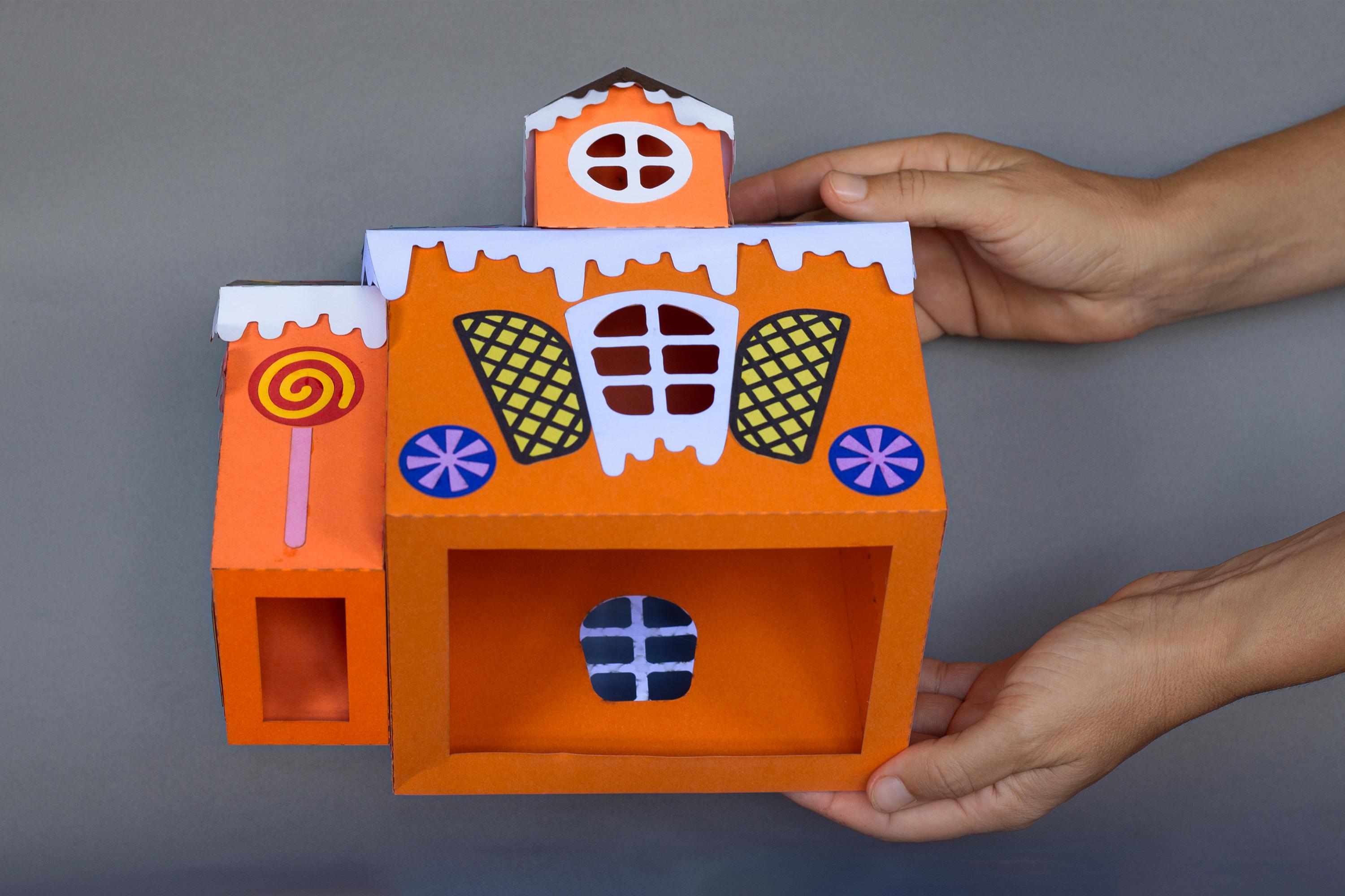 Christmas Gingerbread House SVG: 3D Papercraft Project (digital ...