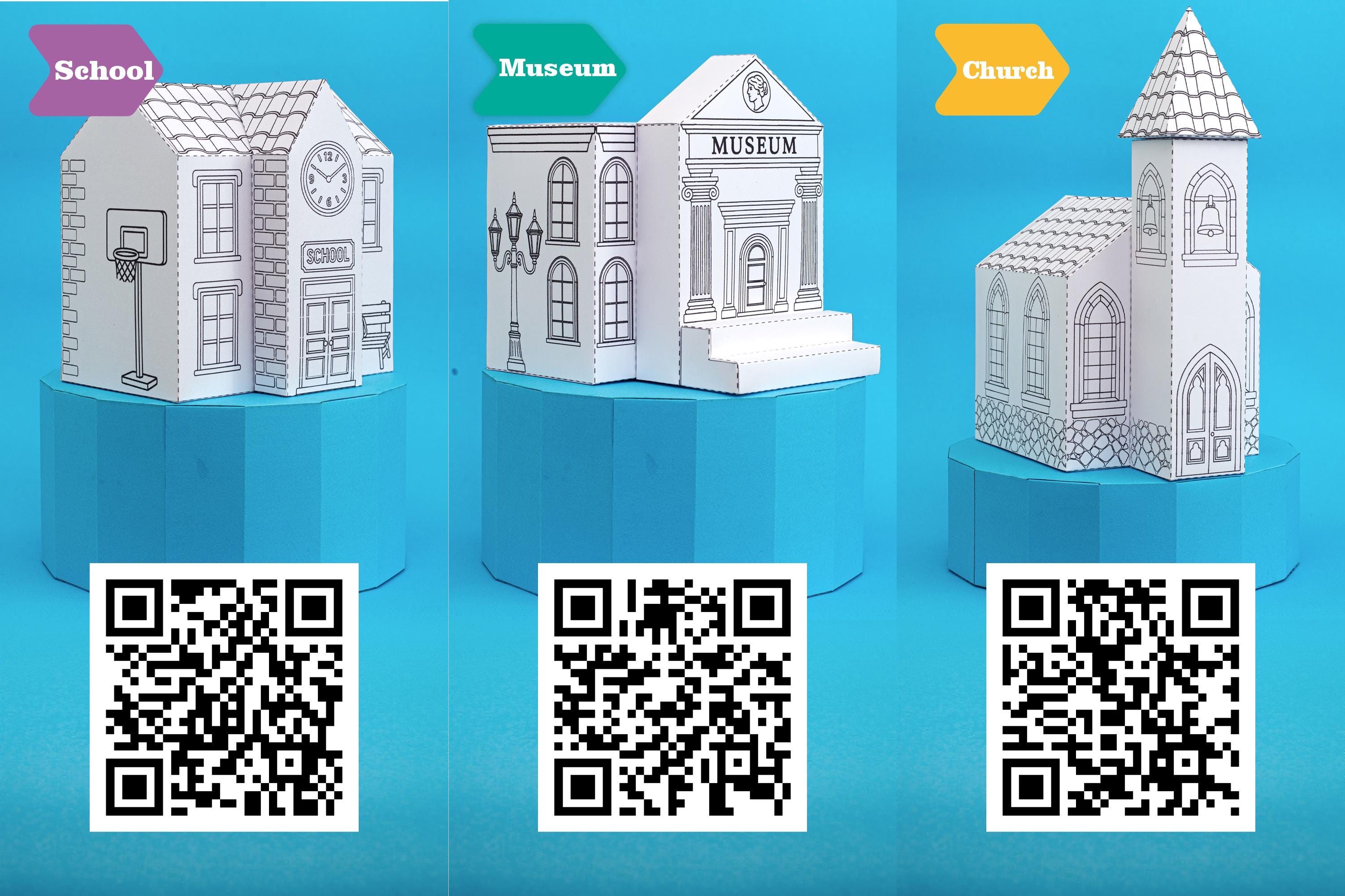 Printable Paper Houses – DIY 3D Village Templates | Color, Cut & Glue ...