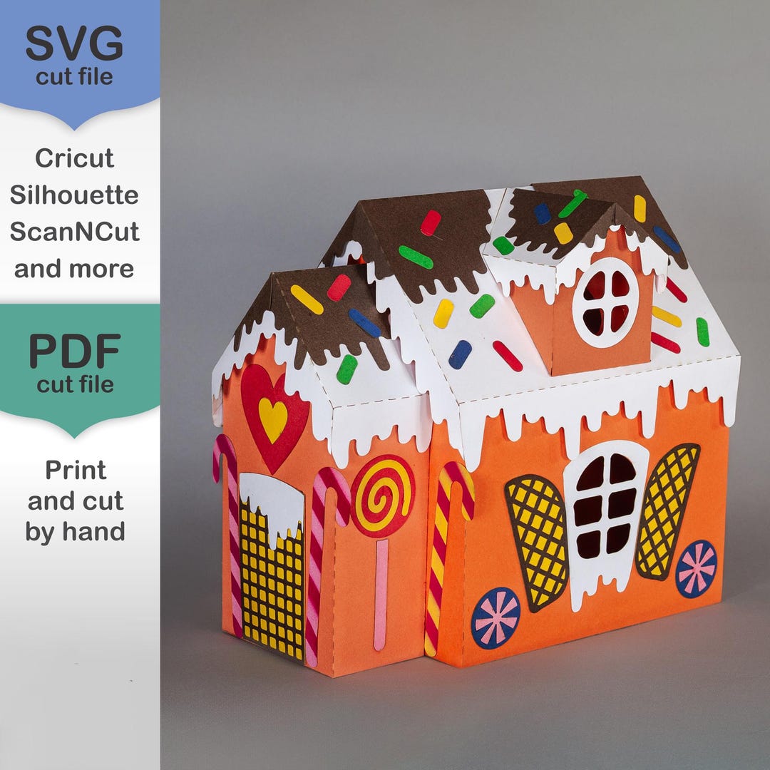 Christmas Gingerbread House SVG: 3D Papercraft Project (digital ...