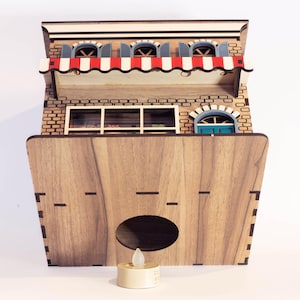 Christmas Village Laser Cut File Caffe SVG DXF DIY House 2024 Glowforge ...