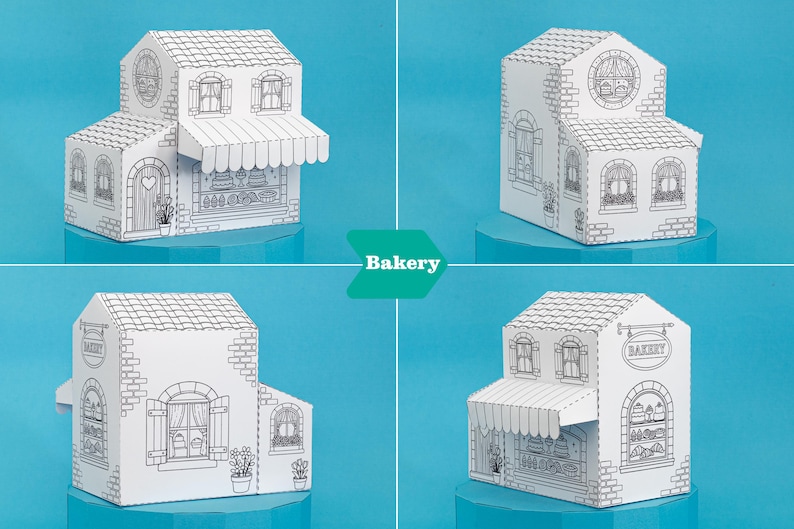 Printable 3D Coloring Pages House for Kids – DIY for Children – Instant ...
