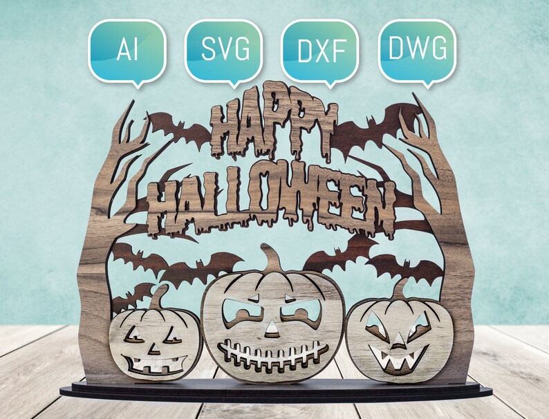 Happy Halloween Laser Cut File Glowforge SVG DXF for Plasma - Etsy