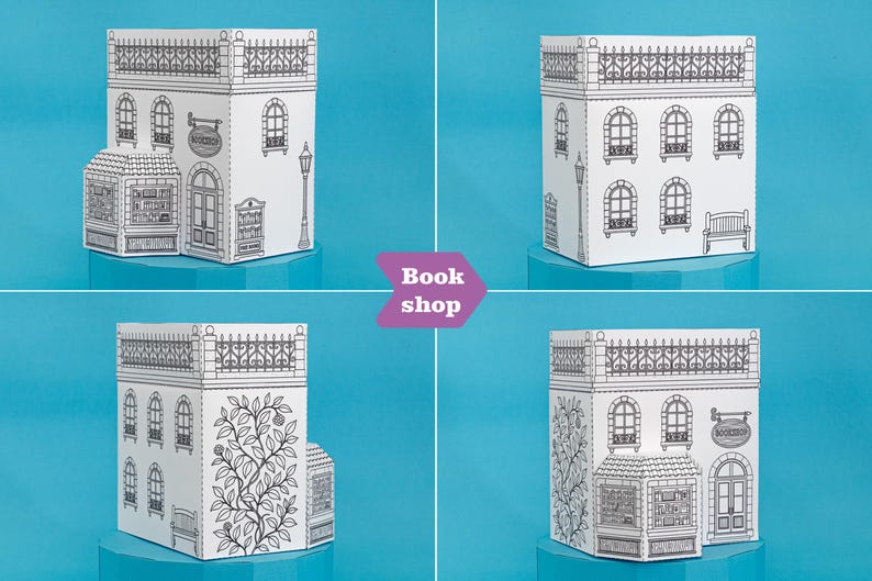 Printable 3D Coloring Pages House for Kids – DIY for Children – Instant ...