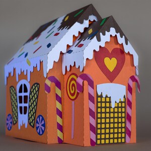 Christmas Gingerbread House SVG: 3D Papercraft Project (digital ...