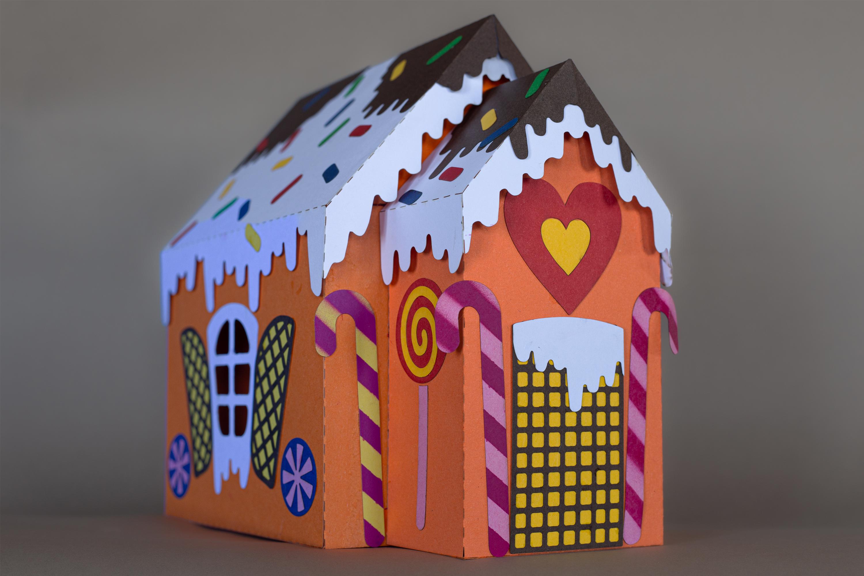 Christmas Gingerbread House SVG: 3D Papercraft Project (digital ...
