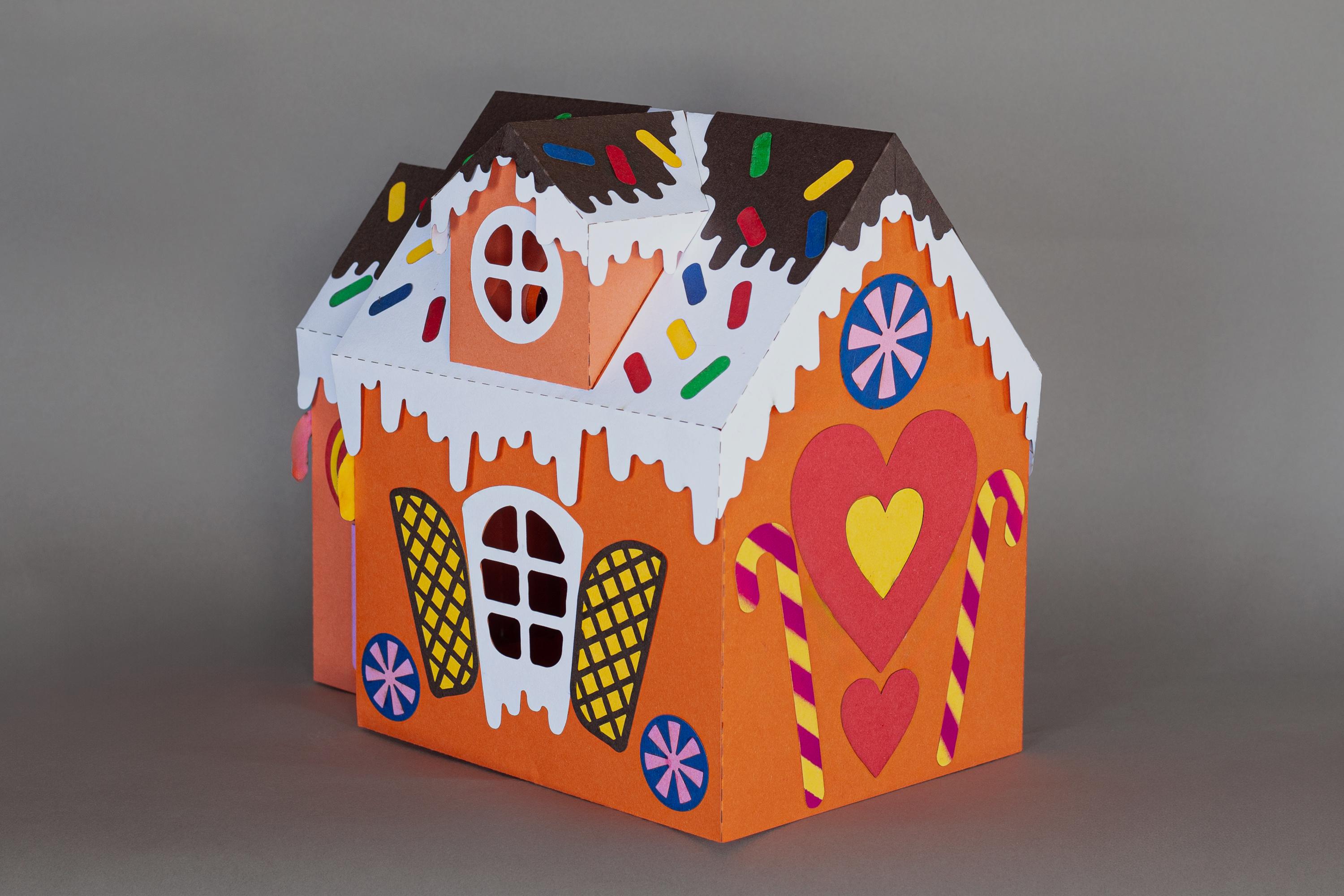 Christmas Gingerbread House SVG: 3D Papercraft Project (digital ...