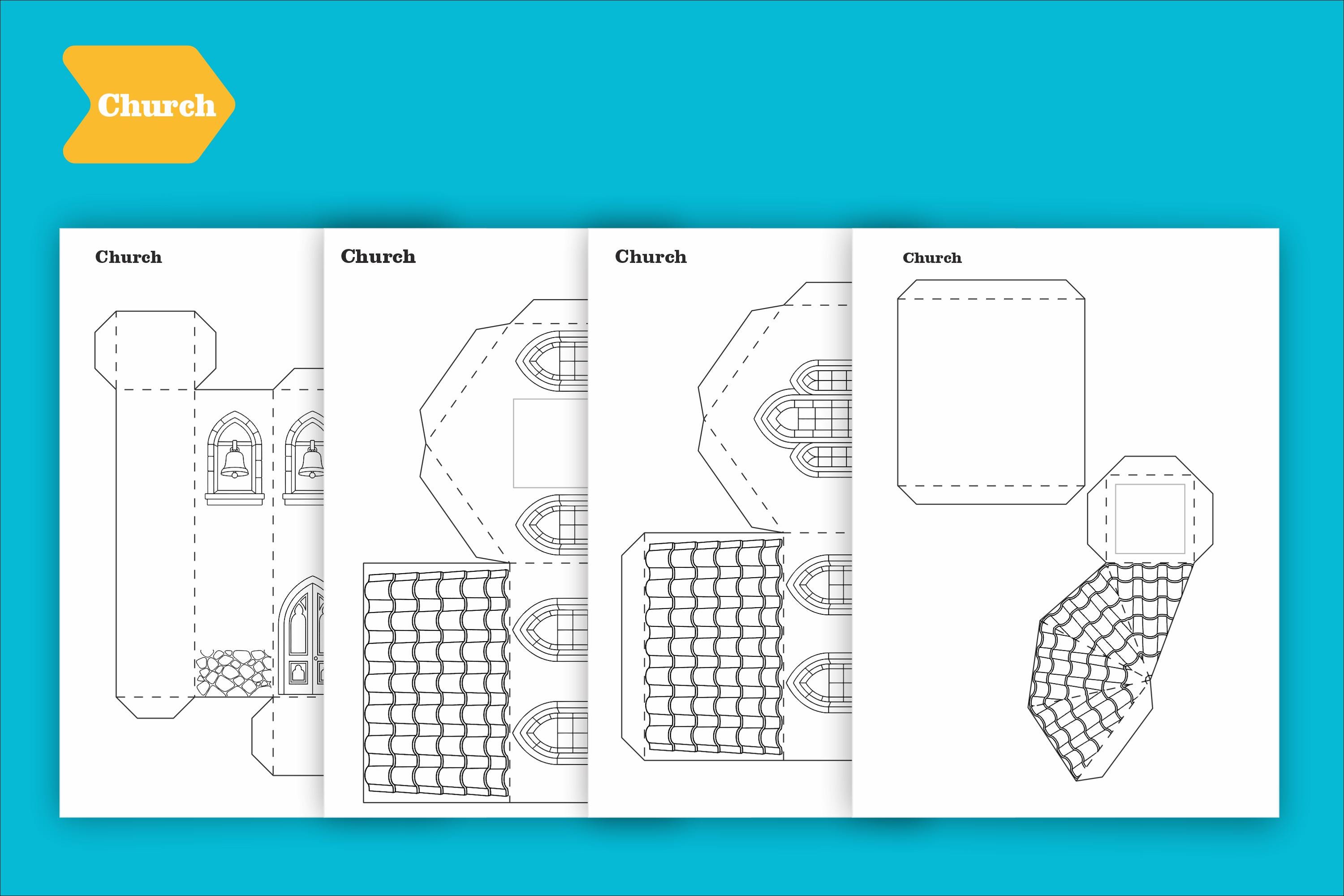 Printable Paper Houses – DIY 3D Village Templates | Color, Cut & Glue ...