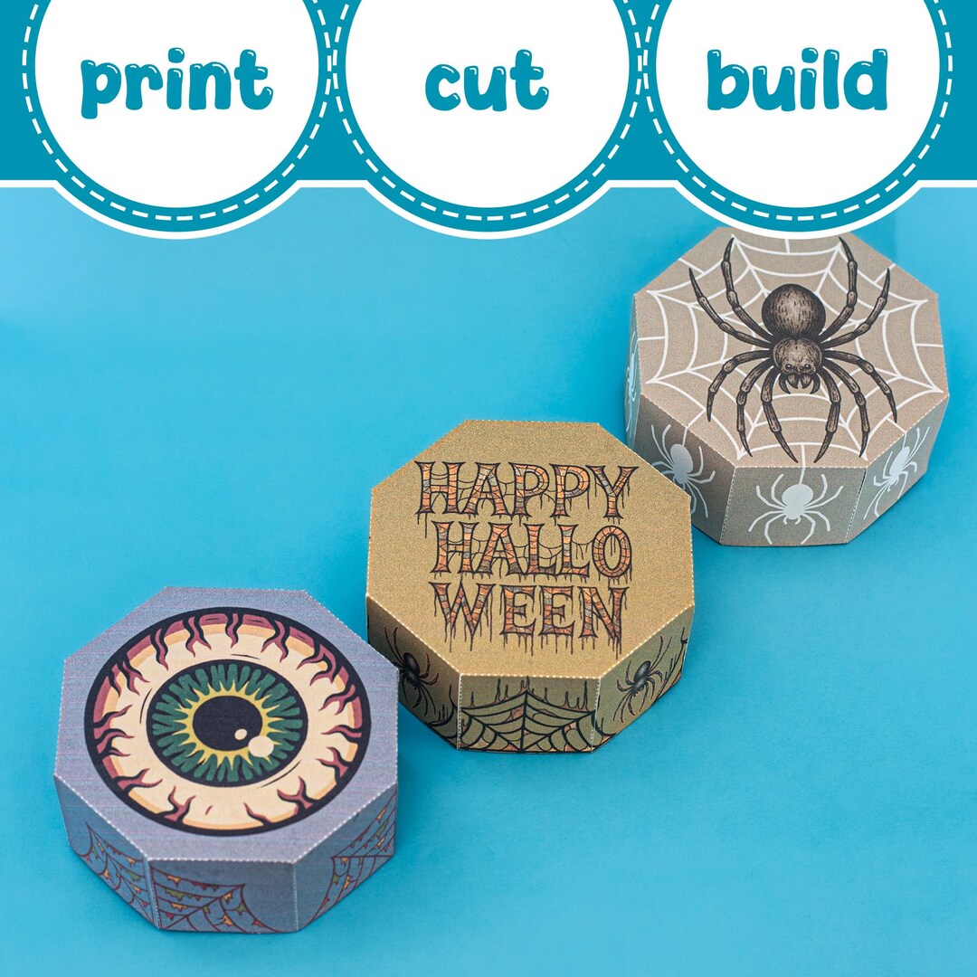 DIY Halloween Treat Boxes PDF – Papercraft Candy Box Printable ...