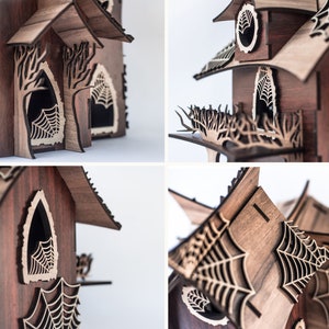 Halloween Laser Cut Files Haunted House Mansion 3D Glowforge SVG DXF ...