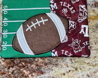 Football Mug Rug | Etsy