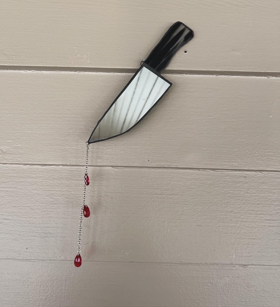 Mirror Knife Stained Glass/knife Glass/glass Knife With Drips/horror ...