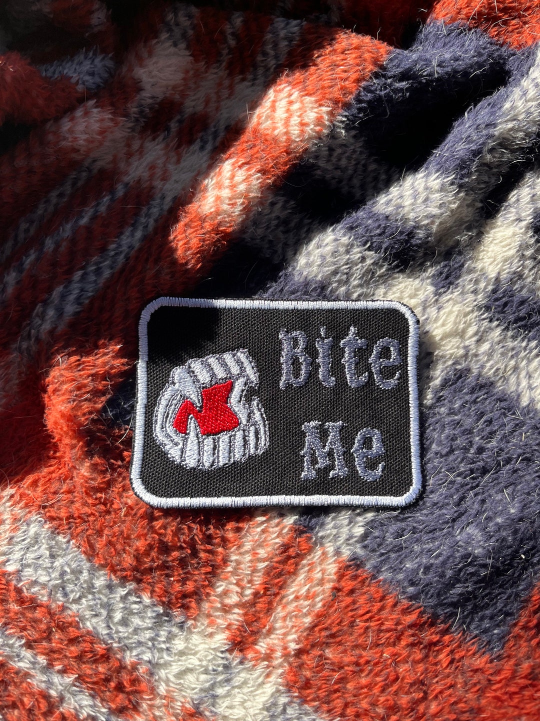 Bite Me Embroidered Patch - Vampire Teeth Iron on Applique - Etsy