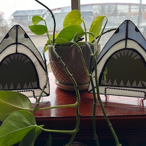 Stained Glass Shark Mirror/jaws Inspired Mirror/shark Wall Hanging - Etsy