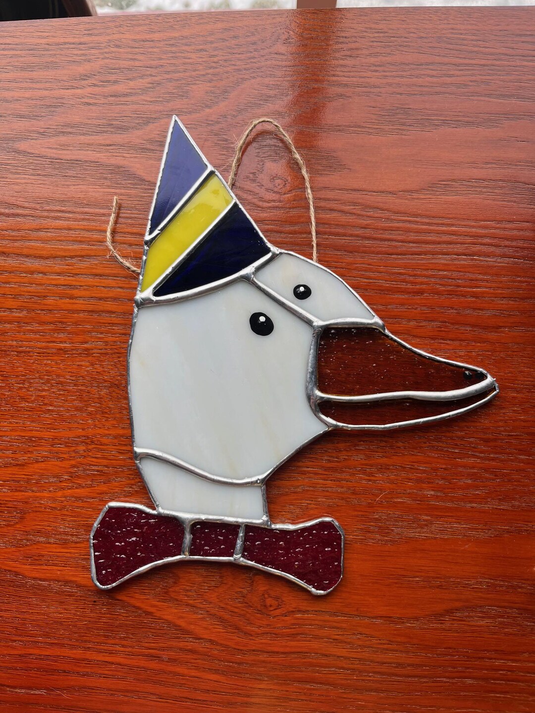 Party Goose Stained Glass/silly Goose Stained Glass/birthday Goose ...