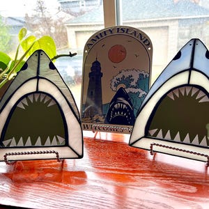 Stained Glass Shark Mirror/jaws Inspired Mirror/shark Wall Hanging - Etsy